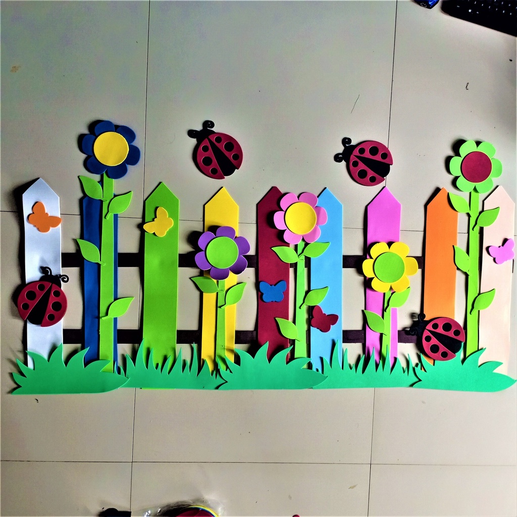 Jual 1 Set 120 Cm X 60 Cm Pagar Hiasan Dinding Spon Hiasan Kelas Tk