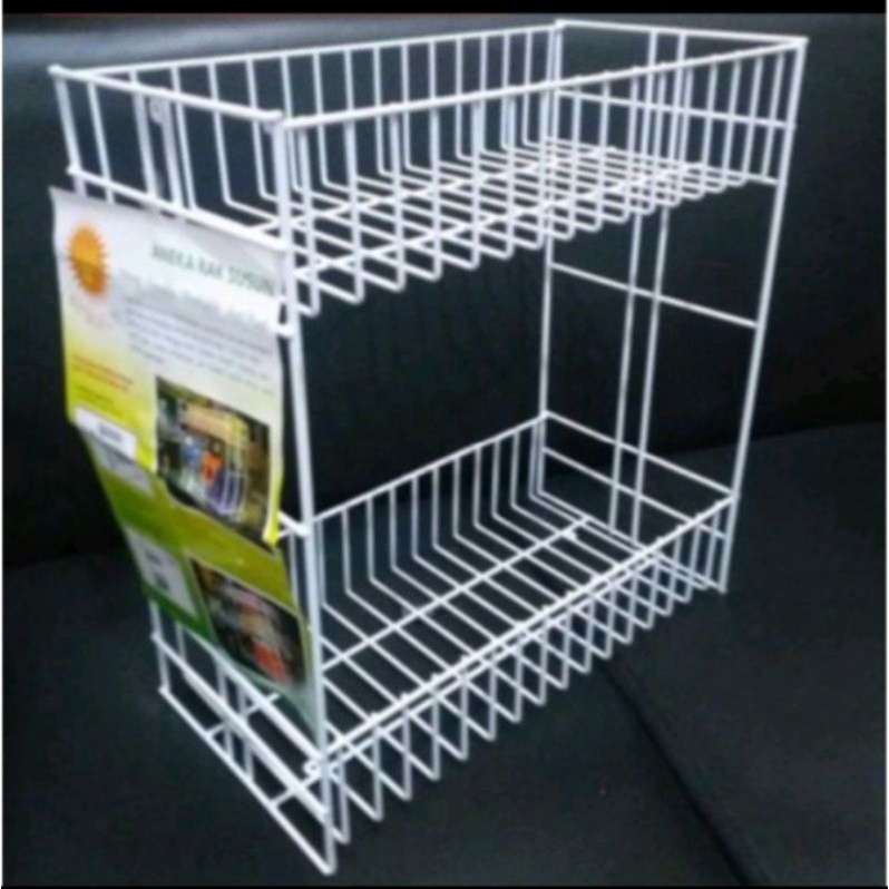 Jual Rak serbaguna/Rak Gelas Rak botol susun 2 kawat tebal putih Lotus ...