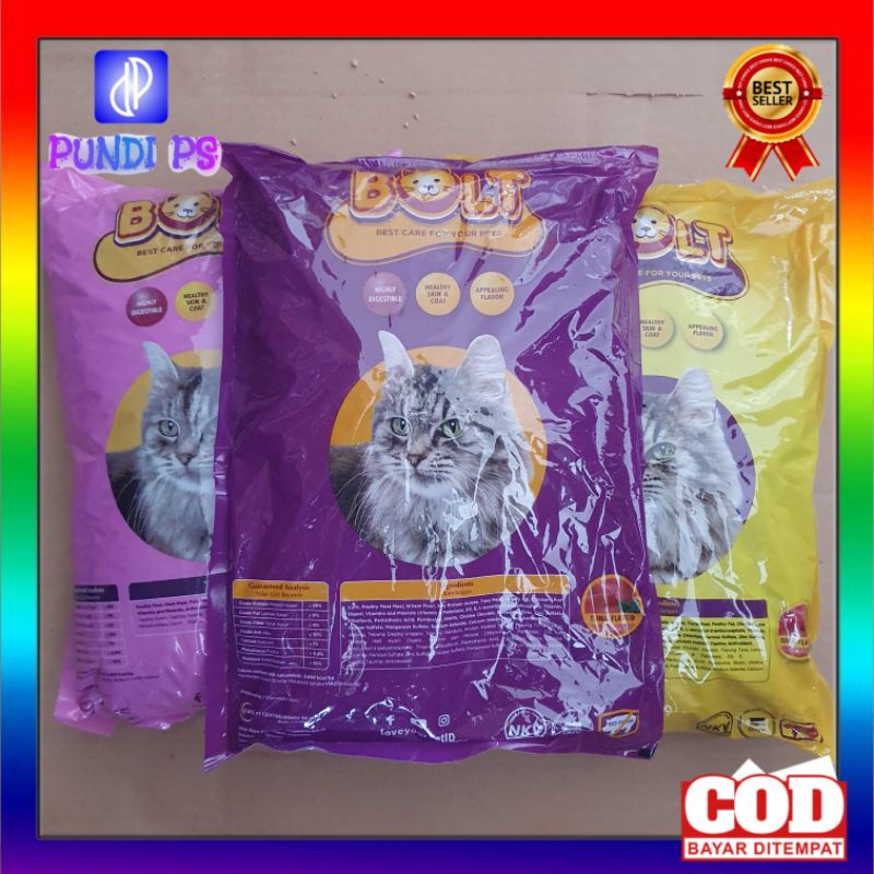 Jual BOLT 1kg NETTO 1KG Makanan Kucing Kering Ikan Tuna Donat Salmon ...