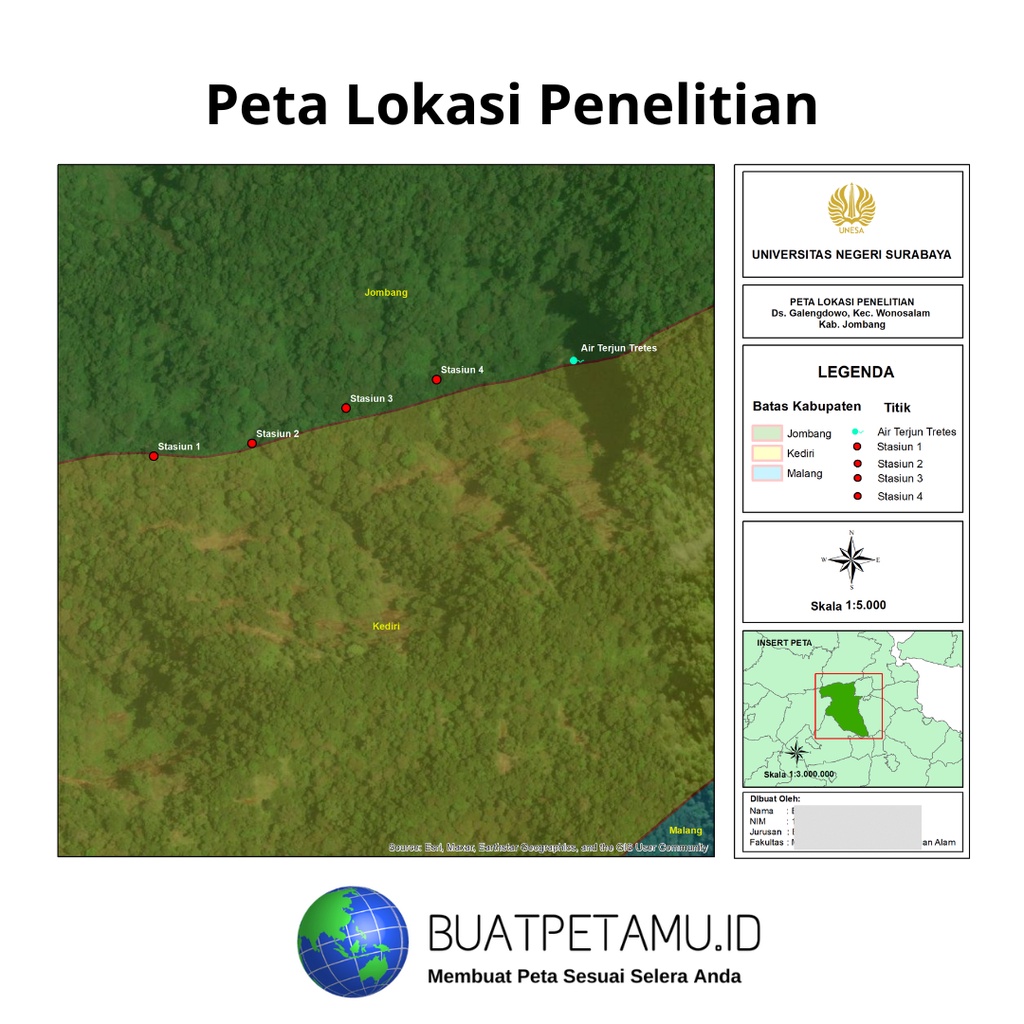 Jual Jasa Pembuatan Peta Titik Sampel atau Lokasi Penelitian Ukuran ...