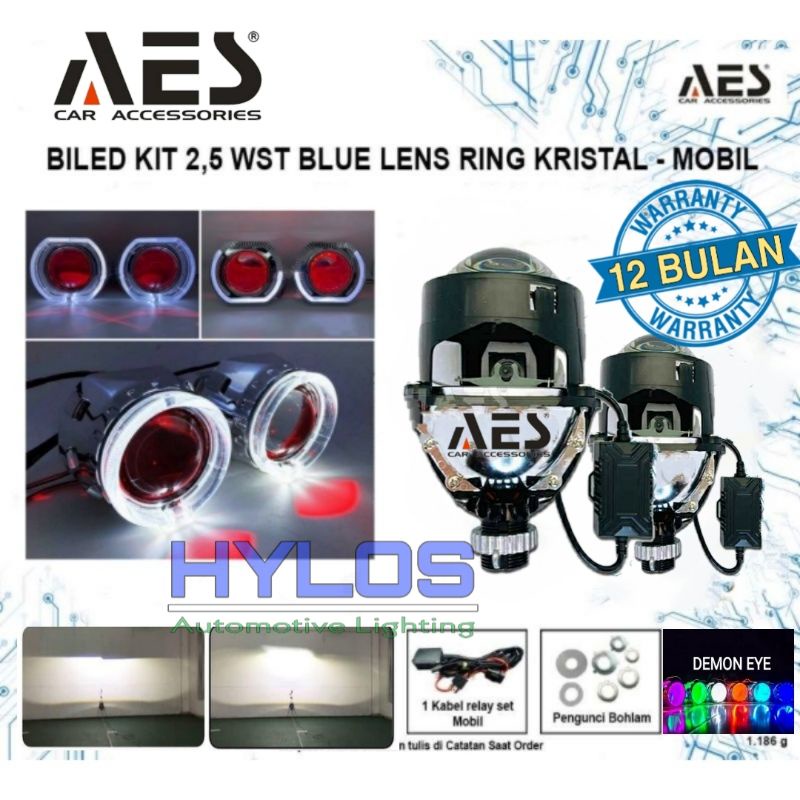Jual PAKET PROJIE MOBIL BILED 2.5 INCH AES WST GEN-1 HI-LOO | Shopee ...