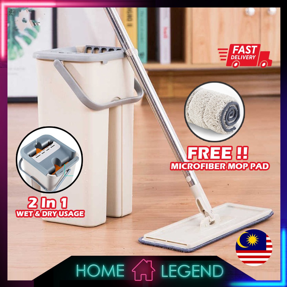 Jual Plmopbk Alat Pel Microfiber Flat Mop dan Ember Peras Otomatis ...