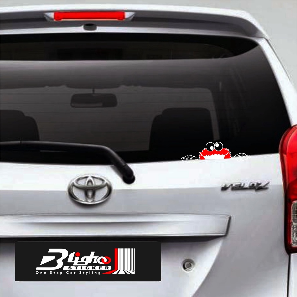 Jual STIKER KACA MOBIL / BODY LUCU CUTTING STICKER MOBIL ELMO PEEKING ...