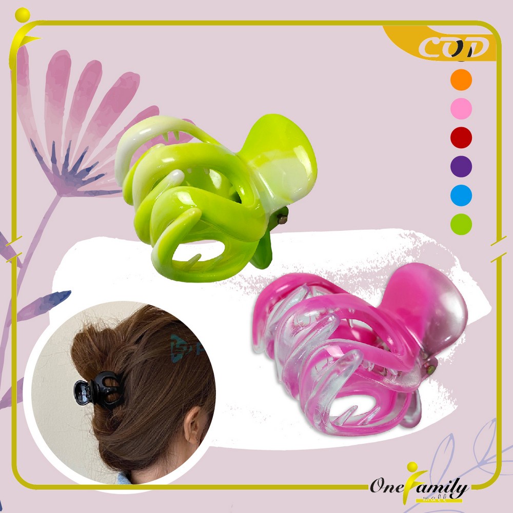 Jual ONE-C746 Jepit Rambut Jedai Aneka Warna Cakar 3 Ukuran 5cm ...