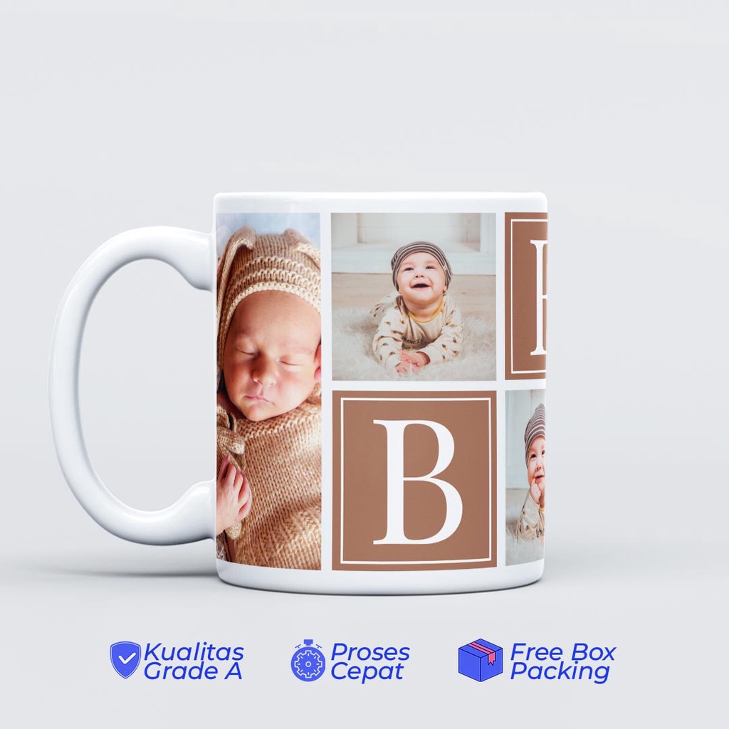 Jual Mug keramik custom foto dan nama, Mug aesthetic, Custom mug ...