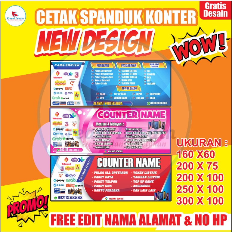 Jual SPANDUK KONTER PULSA / banner konter TERBARU ! | Shopee Indonesia