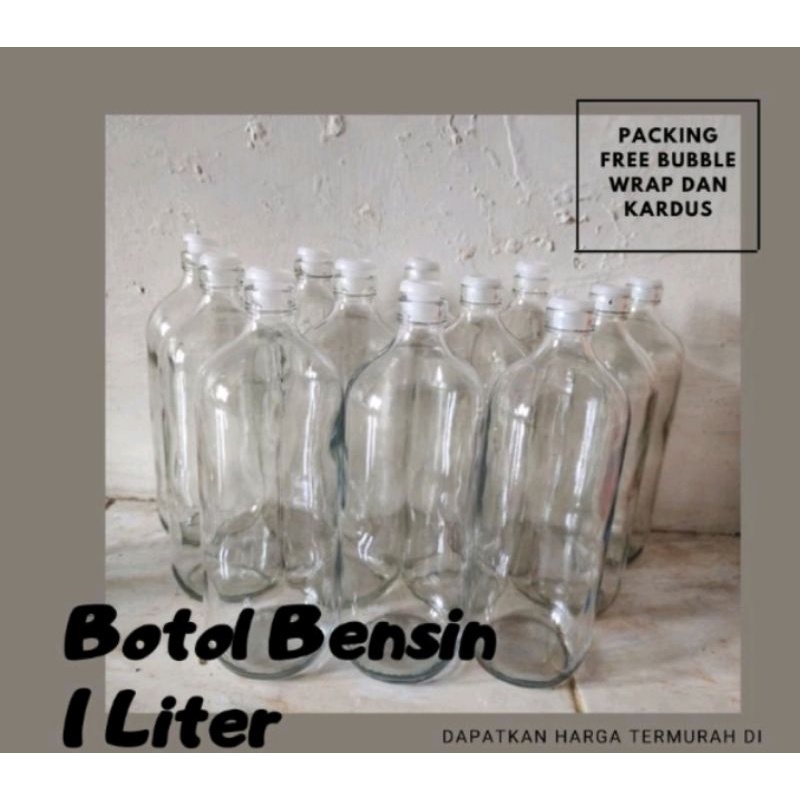 Jual botol kaca bensin/botol jamu 1000ml/1L | Shopee Indonesia