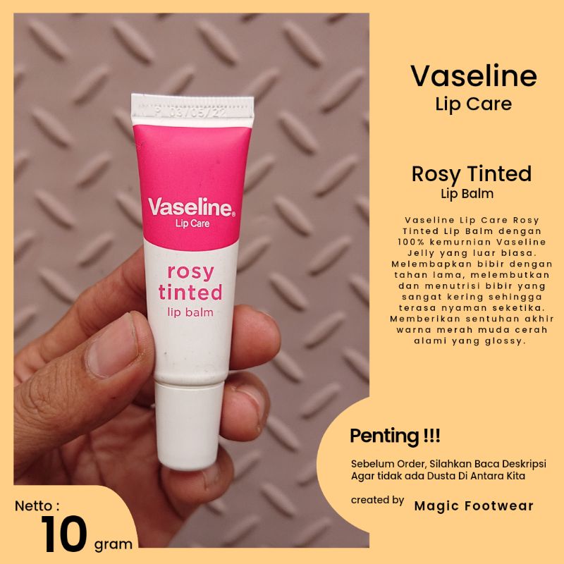 Jual NO DUS - VASELINE LIP CARE ROSY TINTED LIP BALM - 10G | Shopee Indonesia