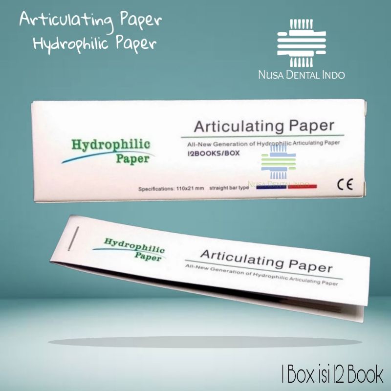Jual Dental Articulating Paper Kertas Hydrophilic Paper Lurus 2 warna ...