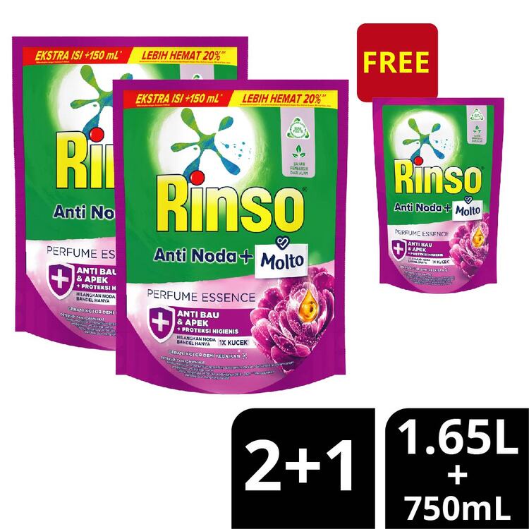 Jual [BUY 2 GET 1] Buy 2 Rinso Molto Perfume Essence 1.65L FREE Rinso ...