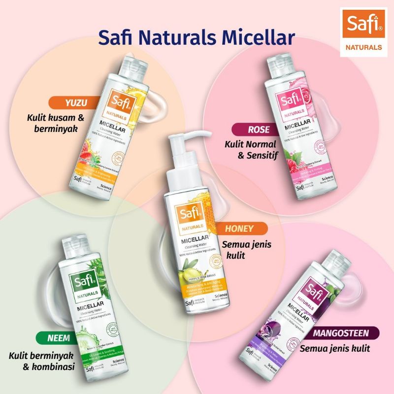 Jual SAFI MALAYSIA ~ SAFI MICELLAR WATER NATURAL CLEANSER WATER 200ml ...