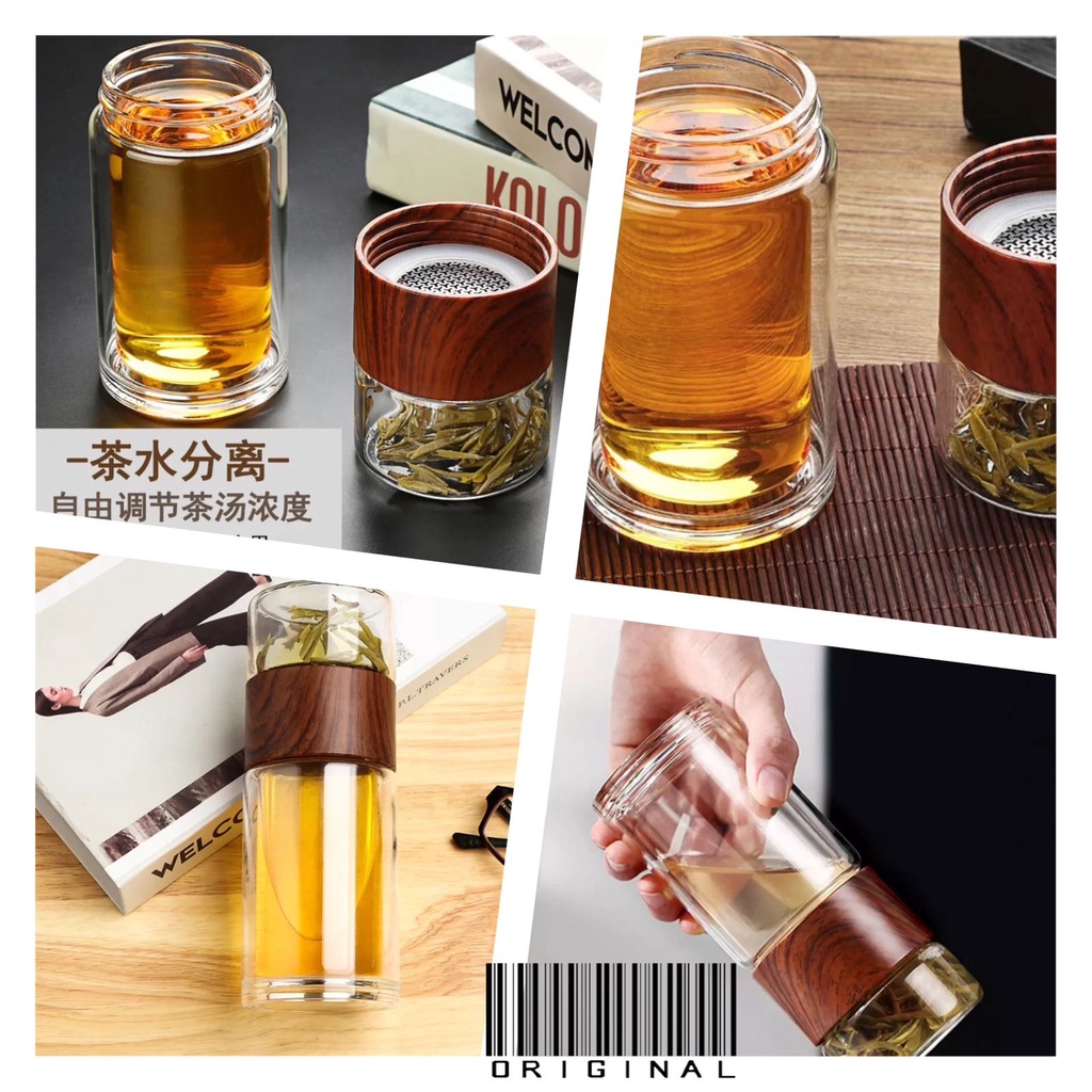 Jual Botol Minum Aesthetic Botol Minum Kaca Saringan Penyaring Teh Tea ...