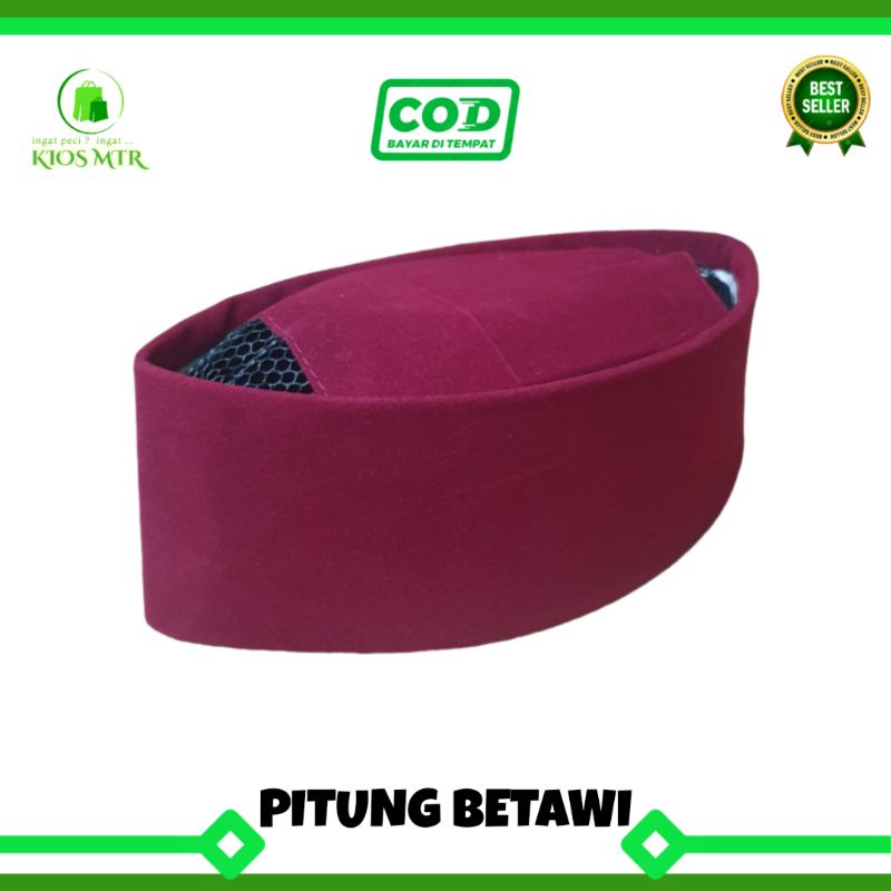 Jual Peci PITUNG BETAWI MARUN Murah , Kopiah Betawi Merah Marun ...