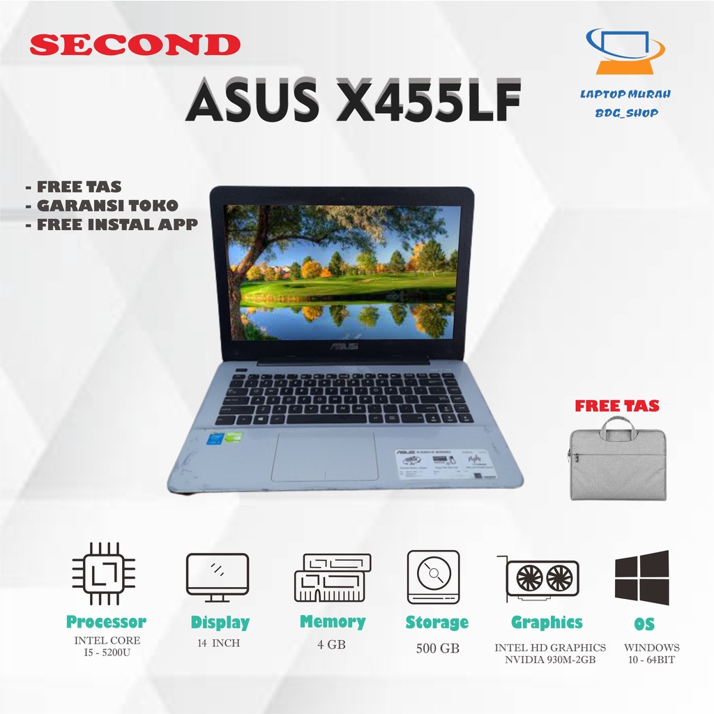Jual ASUS X455LF I5 4GB/500GB GT930M-2GB ALL SERIES | Shopee Indonesia
