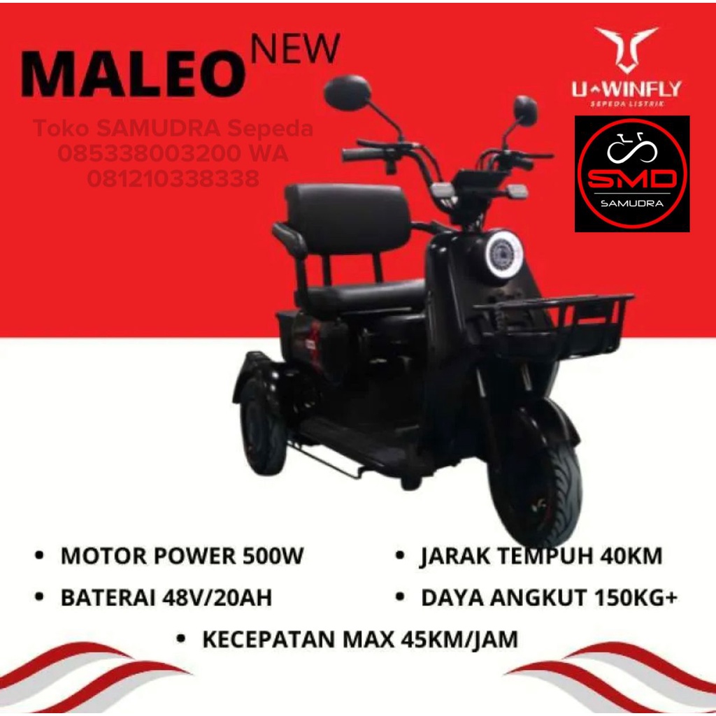 Jual Sepeda Listrik Ebike Uwinfly Maleo Roda 3 New 500W 48V 20AH Murah ...