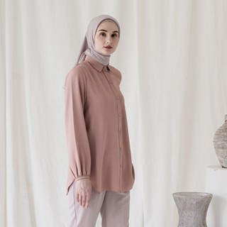 Jual Basic Batara by Aska Label - Kemeja wanita basic lengan panjang full kancing warna pink ...
