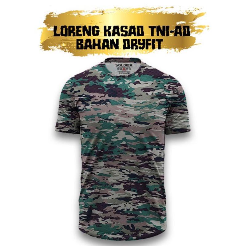 Jual KAOS LORENG TNI AD TERBARU KAOS LORENG DRYFIT MULTICAMP TNI AD 2022 | Shopee Indonesia