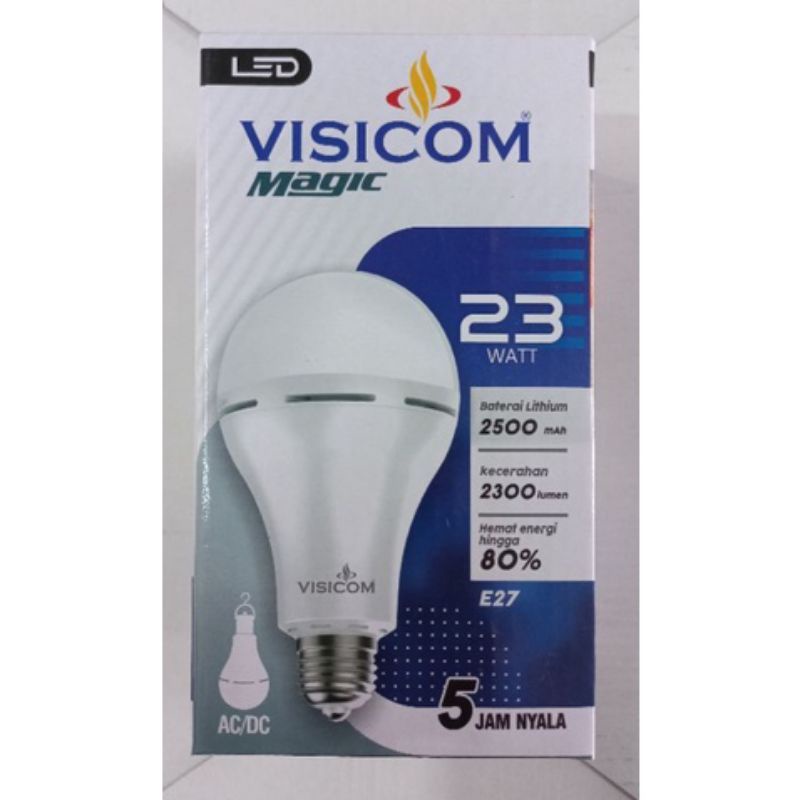 Jual LAMPU LED MAGIC AC/DC VISICOM 23 WATT 23W 23Watt BOHLAM EMERGENCY RECHARGE SENTUH ORIGINAL ...