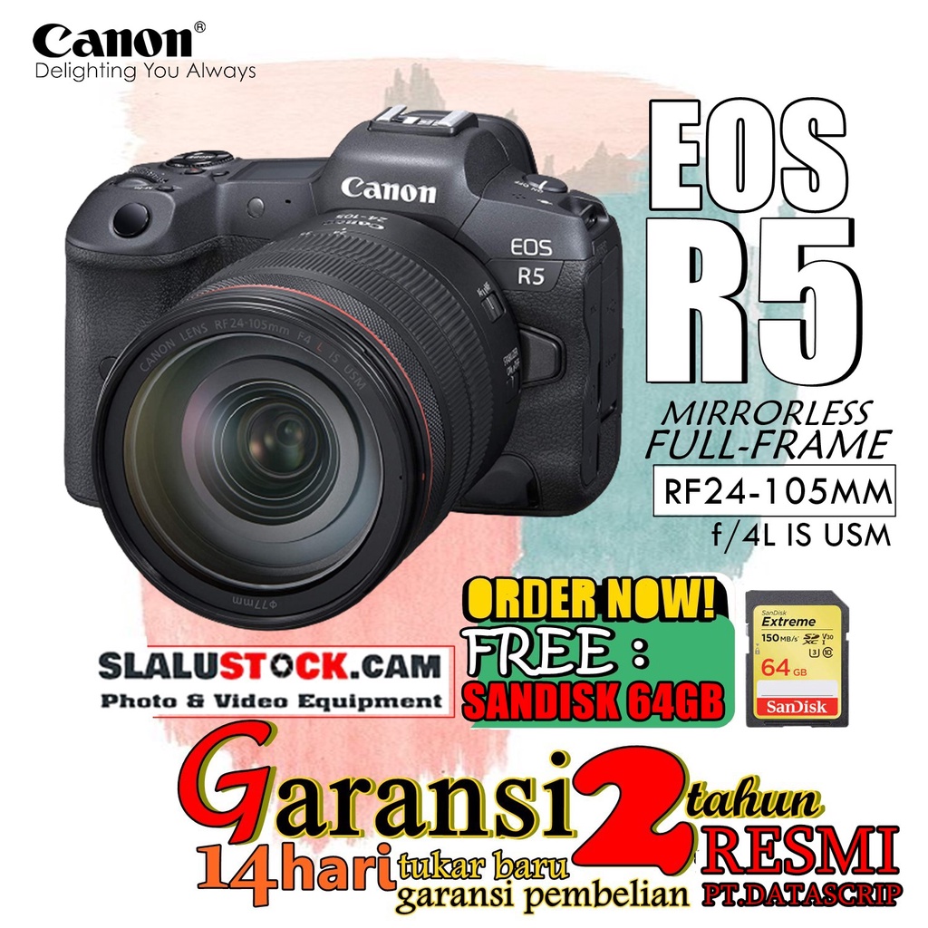 Jual Canon EOS R5 Kit RF 24-105mm f4 L IS USM CANON EOS R5 RF24-105 F/4L IS USM RESMI | Shopee ...