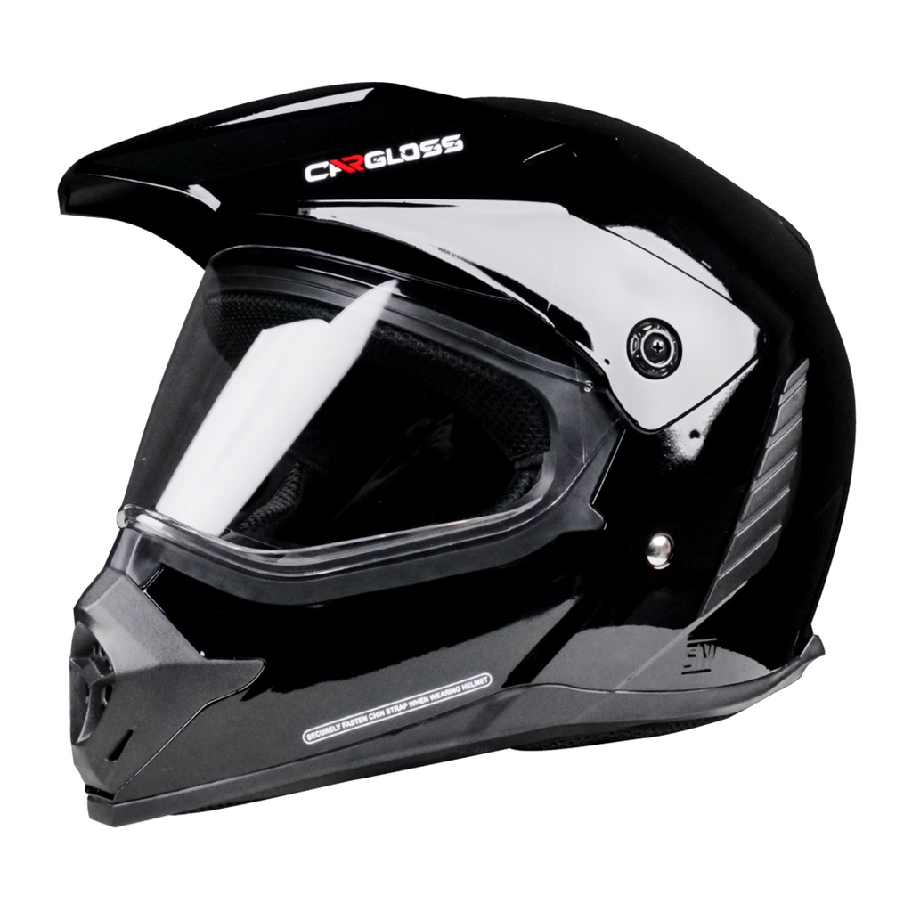 Jual Helm Cargloss Former Supermoto - Deep Black | Shopee Indonesia