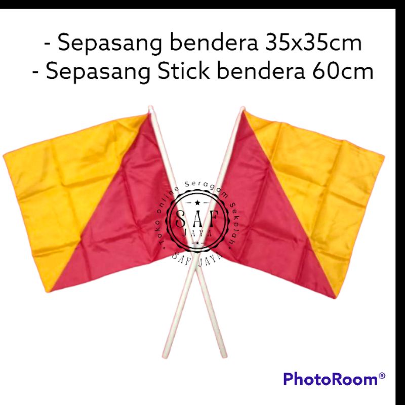 Jual bendera dan stick semaphore pramuka sepasang dapat dua bendera dan ...