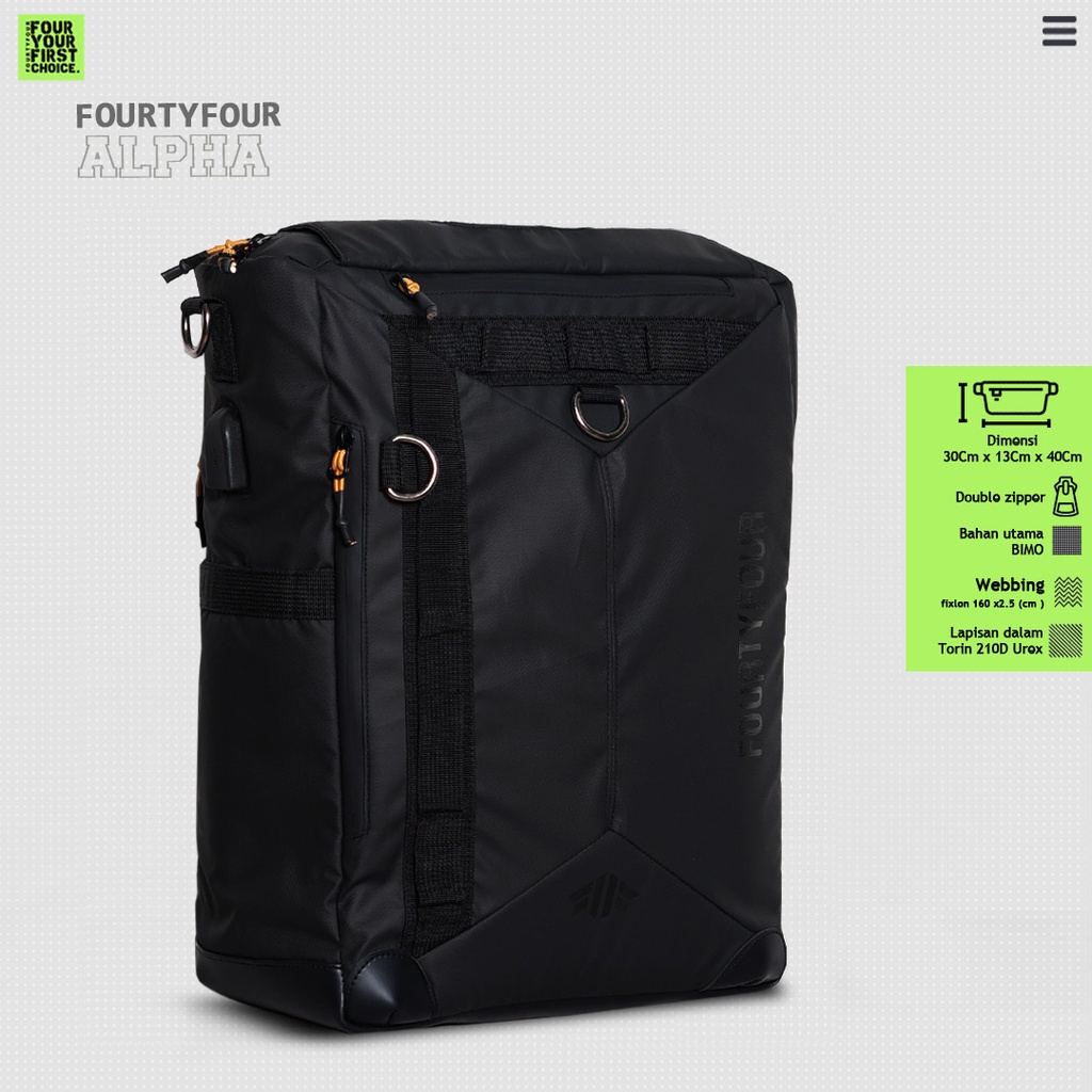 Jual FOURTYFOUR Alpha Backpack Premium / Tas Kantor / Tas Laptop Full ...
