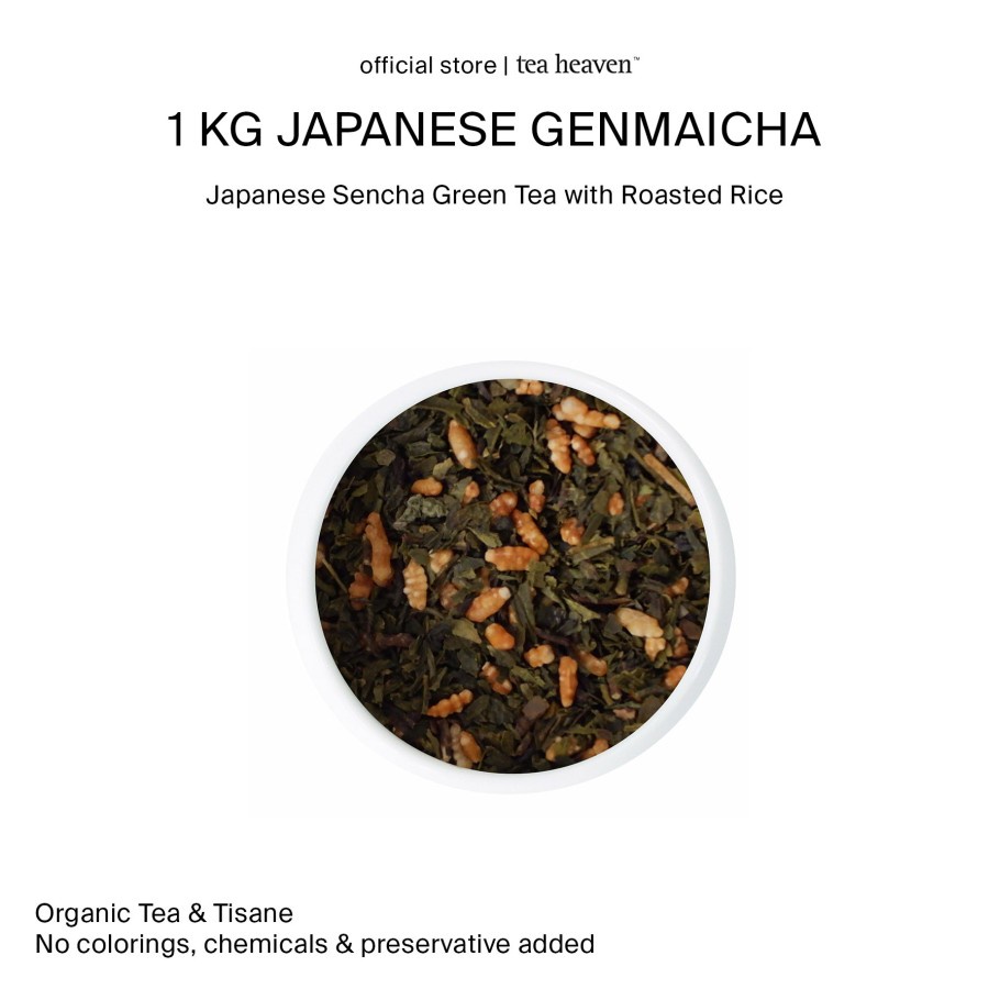 Jual Genmaicha Tea 1kg Japanese Green Tea Roasted Rice Teh Hijau Jepang ...