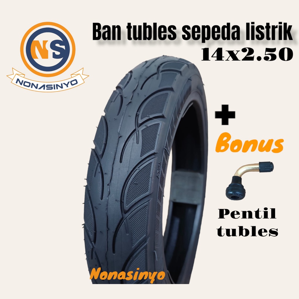 Jual ban tubles sepeda listrik 14x2.50 bonus pentil tubles | Shopee ...