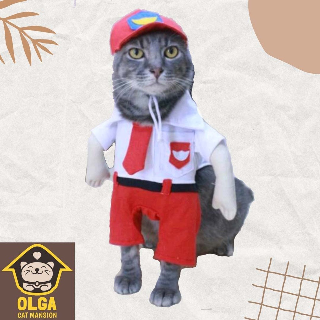 Jual Kostum anak sekolah SD untuk kucing dan anjing lucu baju kucing ...