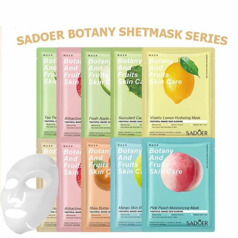 Jual SADOER Natural Plant Mask Botany Fruits Facial Sheet Masker Wajah | Shopee Indonesia