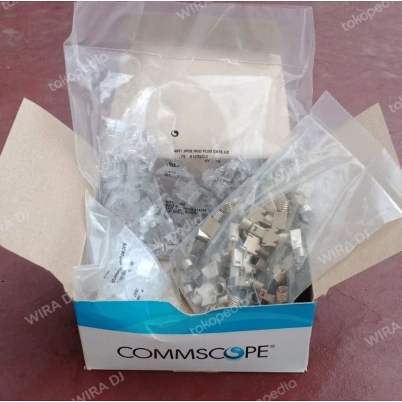 Jual connector rj45 cat6 amp commscope konektor cat6 original | Shopee ...