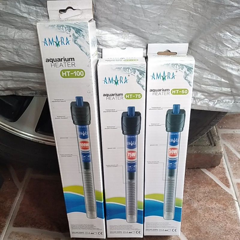 Jual Heater aquarium ikan AMARA ht 50/75/100 watt penghangat air ...