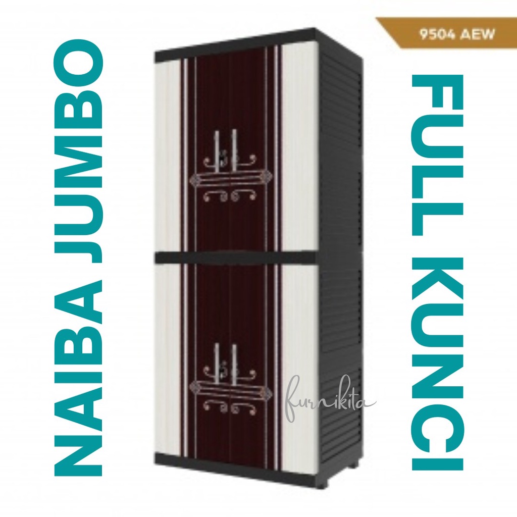 Jual NAIBA FIT JUMBO - LEMARI PAKAIAN PLASTIK SUSUN 4 CERMIN | Shopee ...