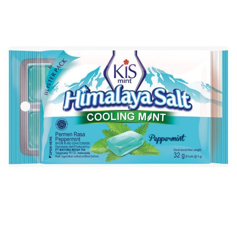 Jual Permen Kis Kiss Himalaya Salt Candy Cool Mint Peppermint 32G ...