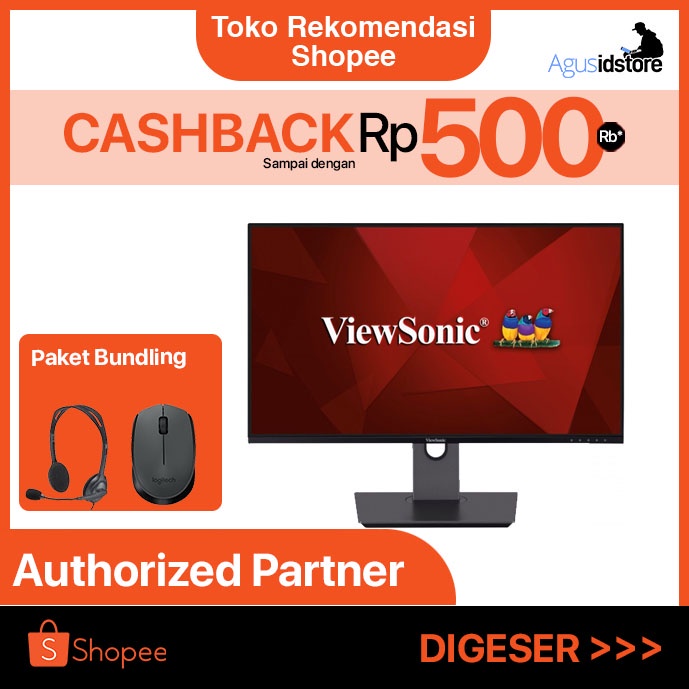 Jual Monitor LED Viewsonic VX2480-SHDJ 24" IPS 1080 75Hz VGA HDMI DP ...