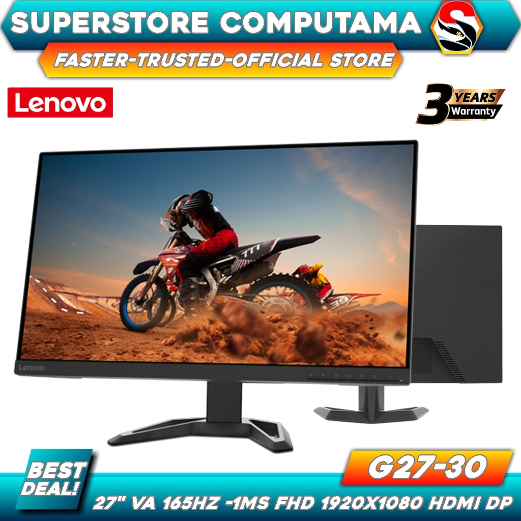 Jual Monitor Lenovo G27-30 G2730 27" VA 165Hz -1Ms FHD 1920X1080 HDMI ...