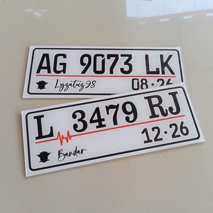 Jual PLAT NOMOR AKRILIK PUTIH FREE RIQUES NAMA PLAT NOMER MIKA STANDART ...