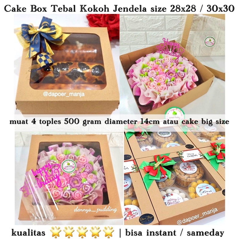 Jual Kotak Kue 30x30 / 28x28 Box Hampers muat 4 Toples Kue Kering 500 gram Box Cake Ulang Tahun ...