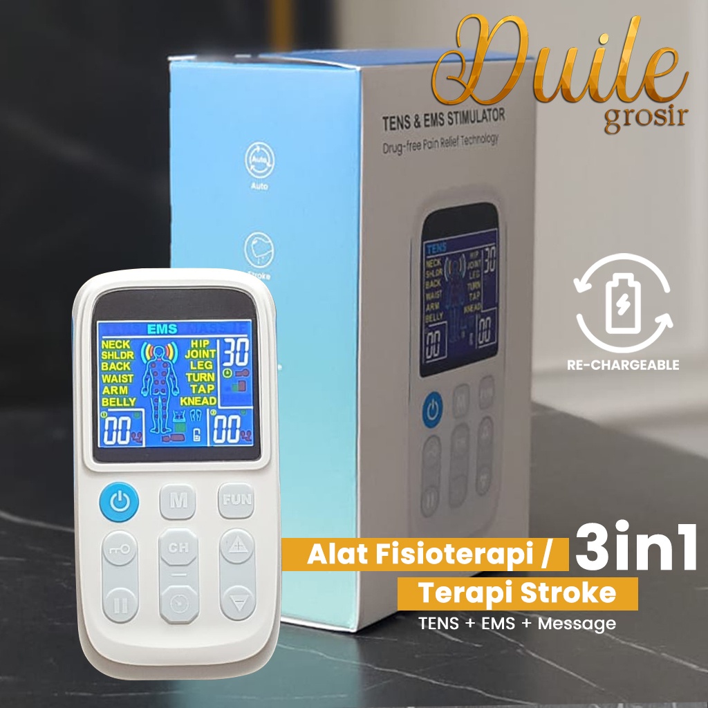 Jual Alat terapi stroke 3in1 TENS + EMS + MASSAGE rechargeable 8 titik ...