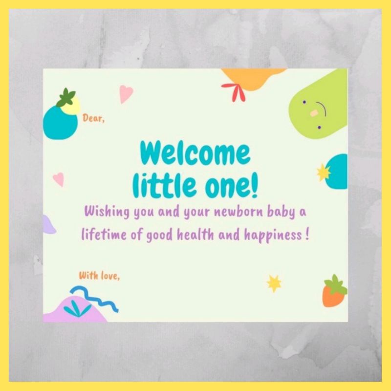 Jual Kartu Ucapan Greeting Card Kado Bayi Baru Lahir Newborn | Shopee ...