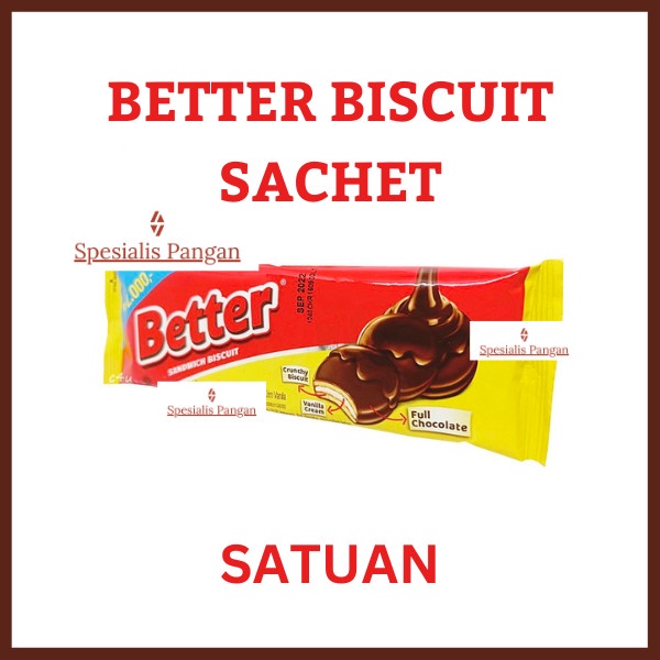 Jual ROMA Better Coklat Sandwich Sachet 36 Gram Satuan biskuit beter ...