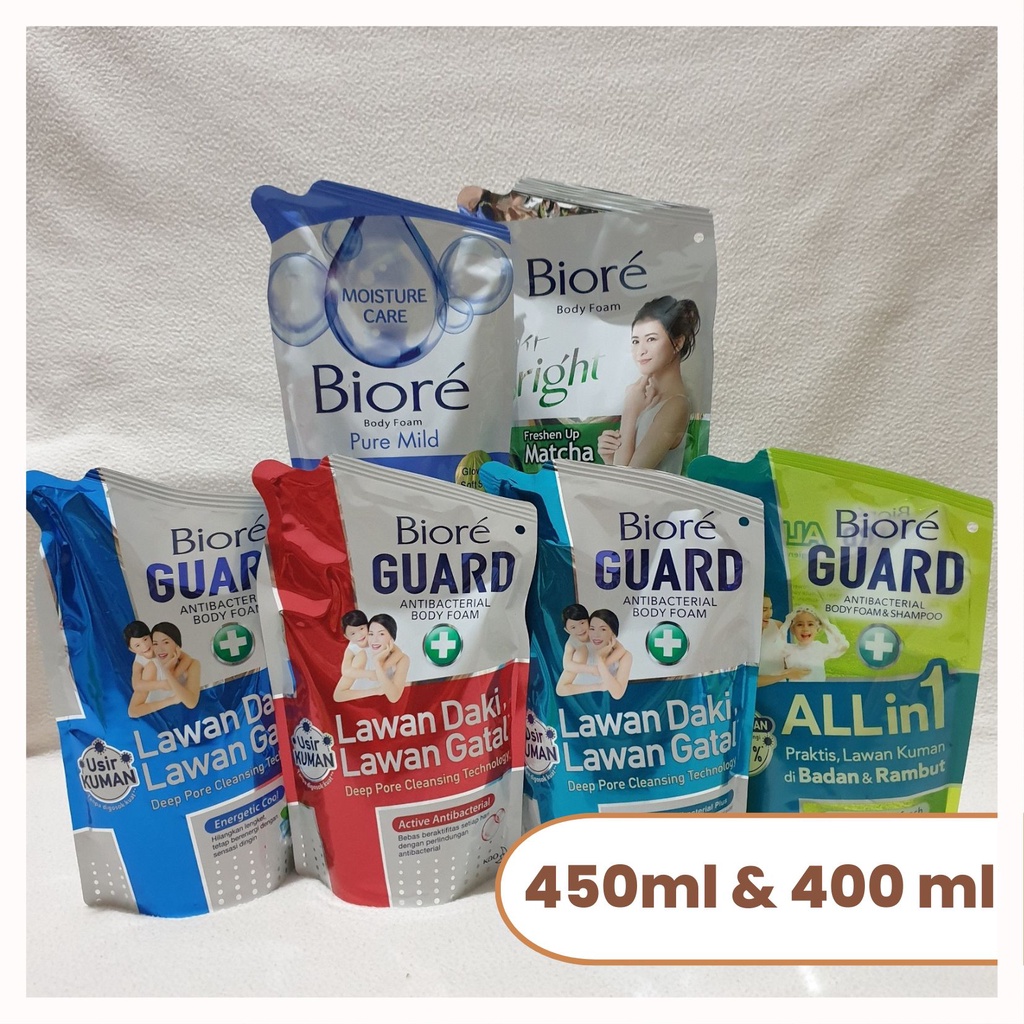 Jual Biore Guard - Biore All in 1 - Biore Moisture Care 450ml / 400ml Body Foam Sabun Mandi ...