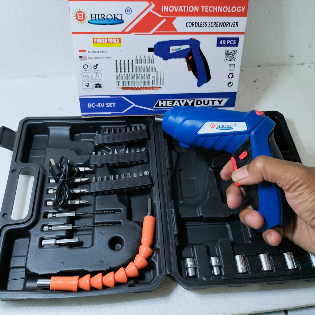 Jual Mesin Bor Cas Obeng Portable Charger HIROKI Cordless Drill ...