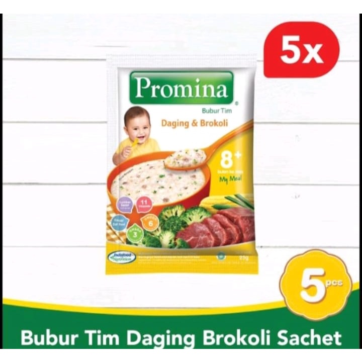 Jual PROMINA Bubur Tim Daging & Brocoli Sachet 1 Paket Isi 5 sachet ...