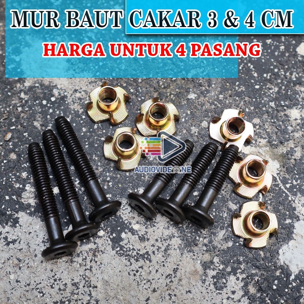 Jual Baut Cakar Speaker 4 Pasang Mur Skrup Baut 6 mm Cakar Cewek Cowok ...