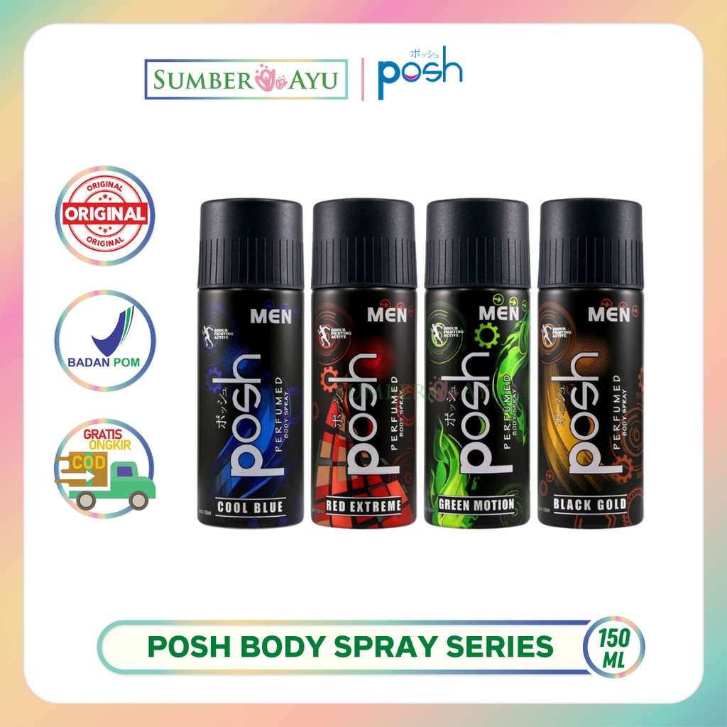 Jual POSH Men Series Perfumed Body Spray 150ml | Shopee Indonesia