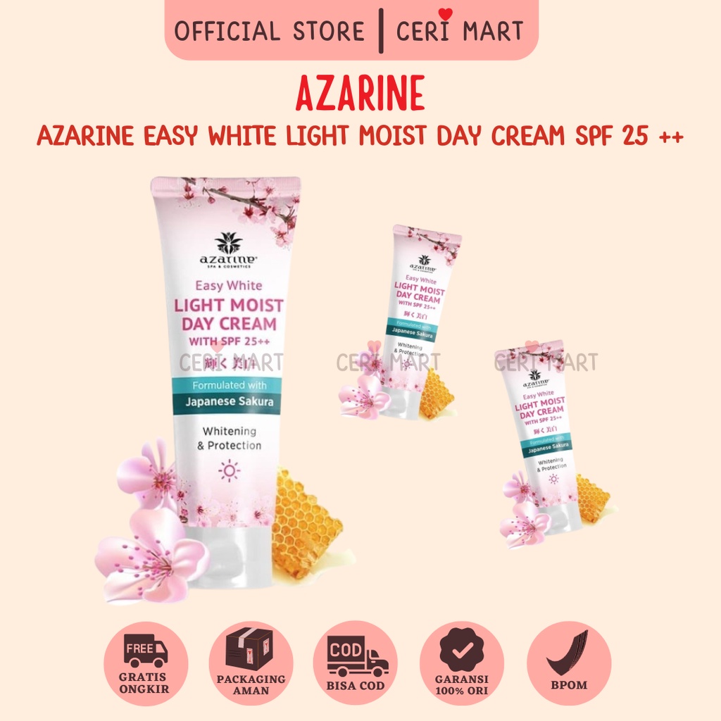 Jual AZARINE AZARIN Easy White Light Moist Day Cream Spf 25 ++ 20ml ...