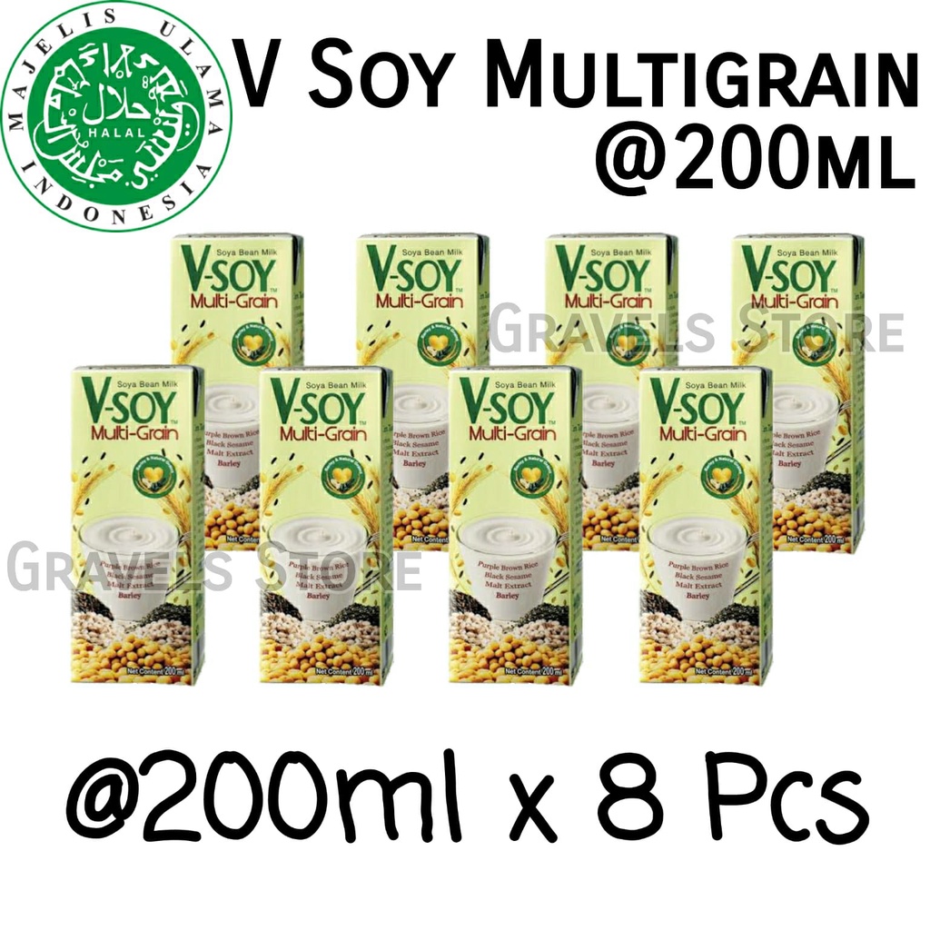 Jual [Bundling 8 Pcs] V-SOY Multigrain @200ml / VSOY Multi Grain - Soy ...