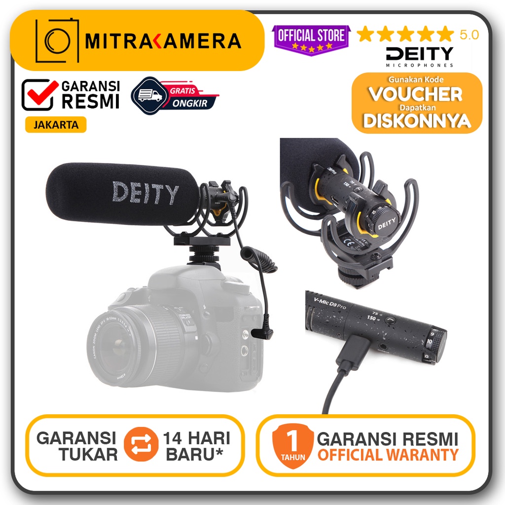 Jual Deity Microphones V-Mic D3 Pro Camera-Mount Shotgun Microphone ...