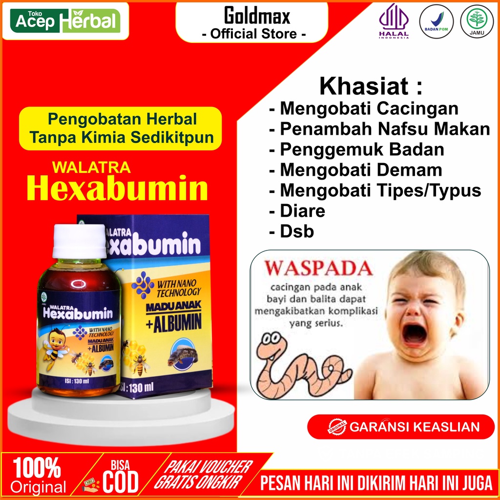 Jual Obat Cacingan untuk Anak Alami Berkhasiat Madu HEXABUMIN - Obat ...